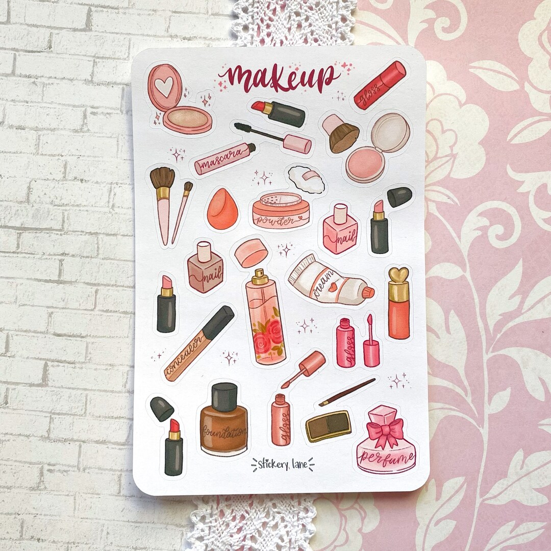 Makeup Sticker Sheet Stickers for Bullet Journal and Scrapbook - Etsy