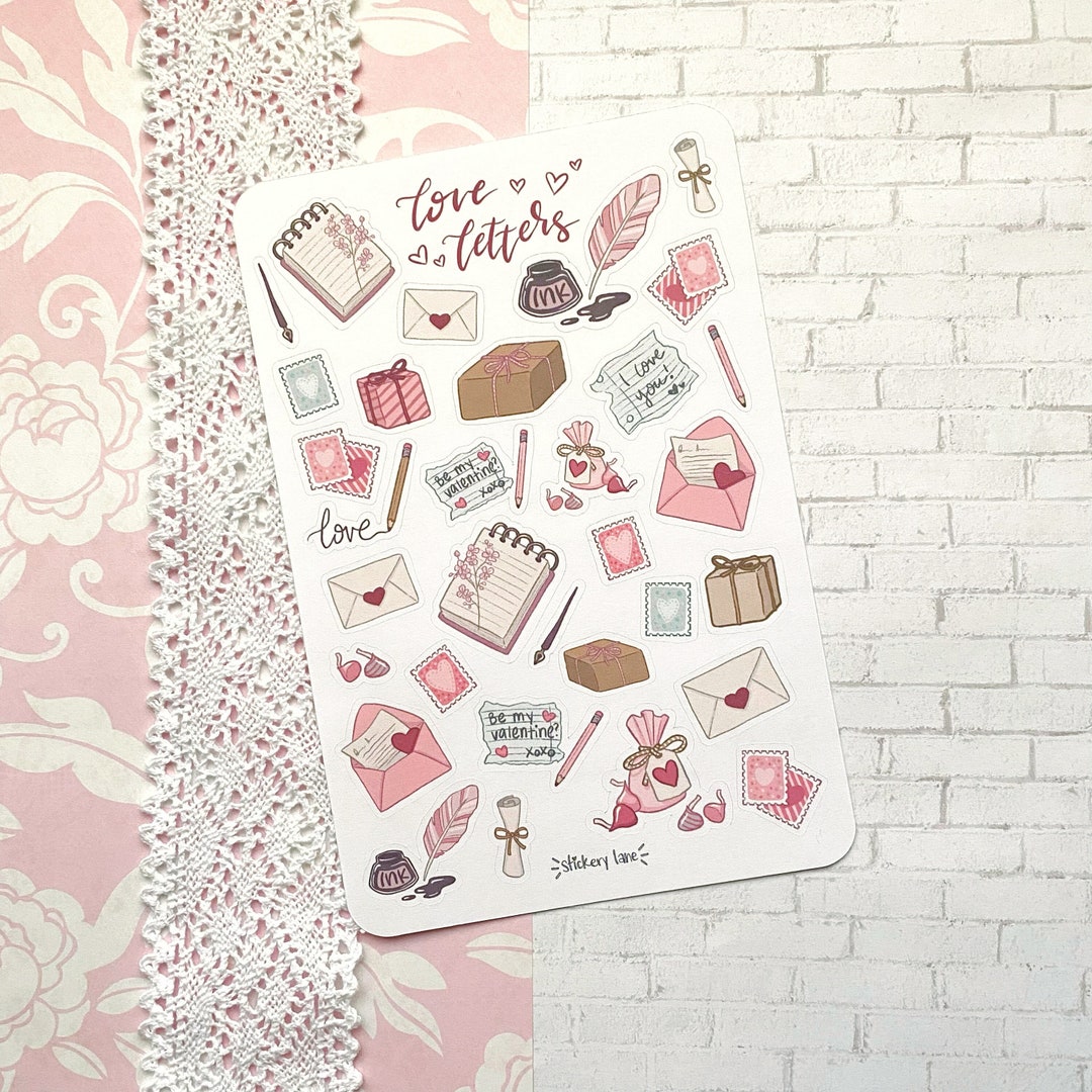 Love Letters Sticker Sheet - Etsy