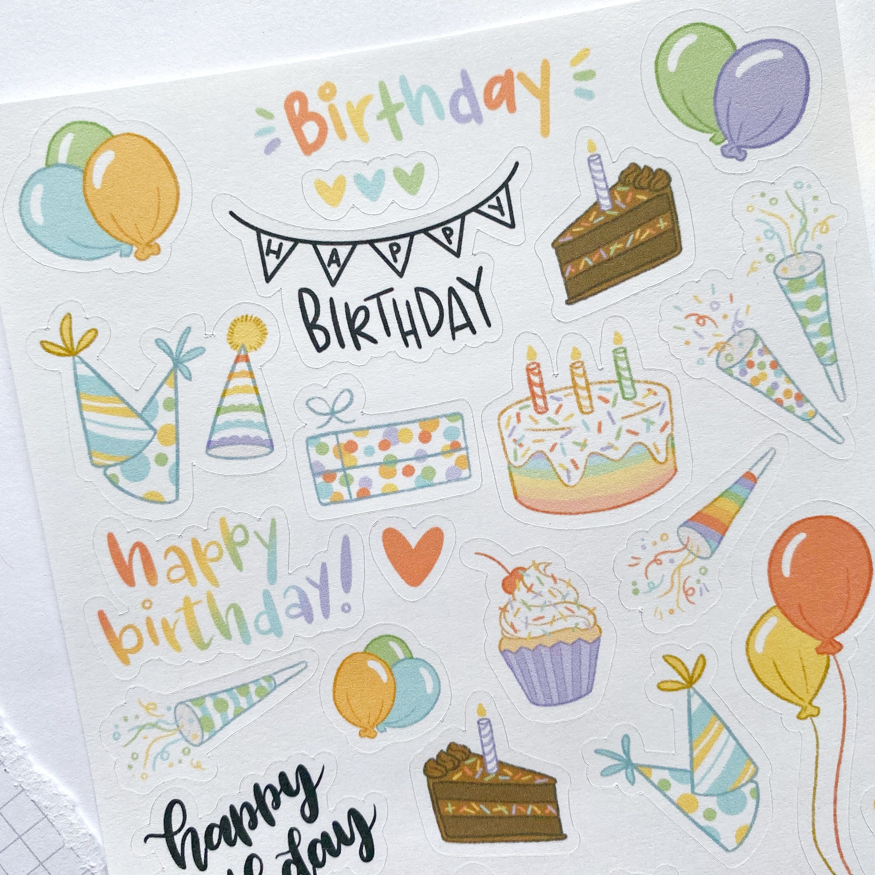 Birthday sticker sheet stickers for bullet journal and | Etsy