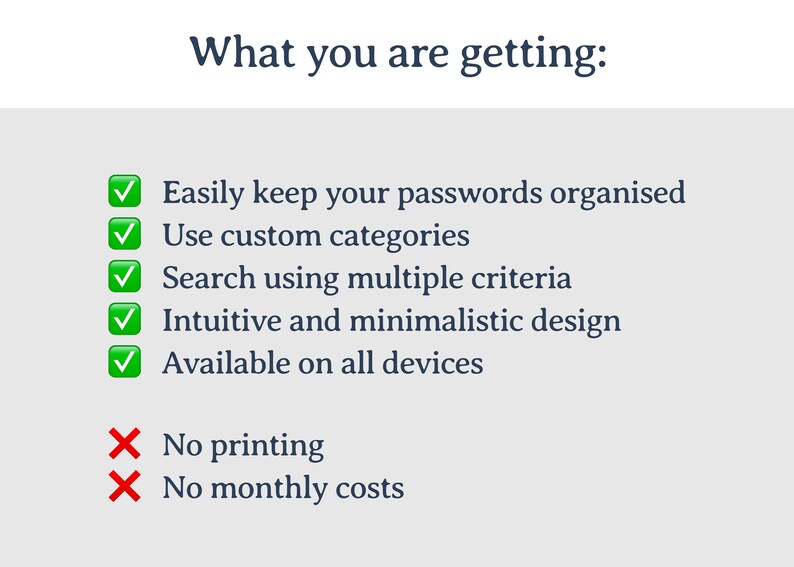 Minimalist Accounts & Passwords Tracker | Keep Your Logins and ...