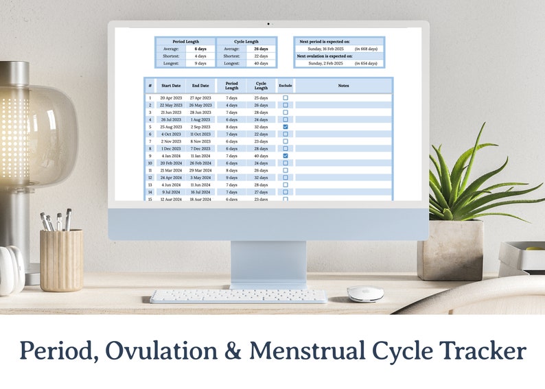 Minimalist Period and Menstrual Cycle Tracker | Symptom Tracker ...