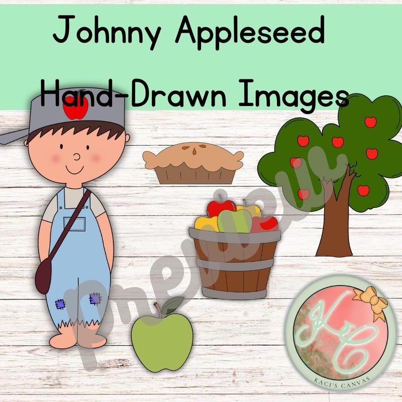 Johnny Appleseed Clip Art - Etsy