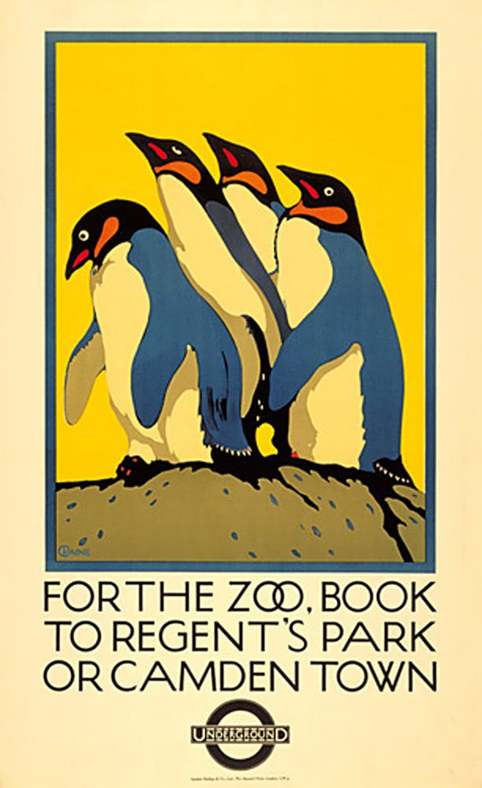 Vintage London Zoo Poster by Charles Paine - Etsy