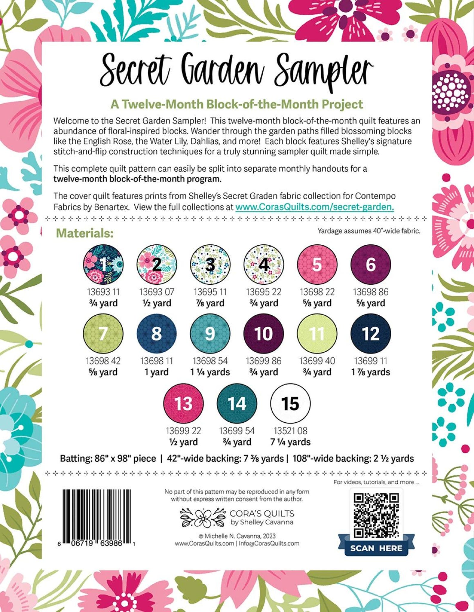 Secret Garden Block-of-the-month Quilt Pattern | BOM | Cora's Quilts ...