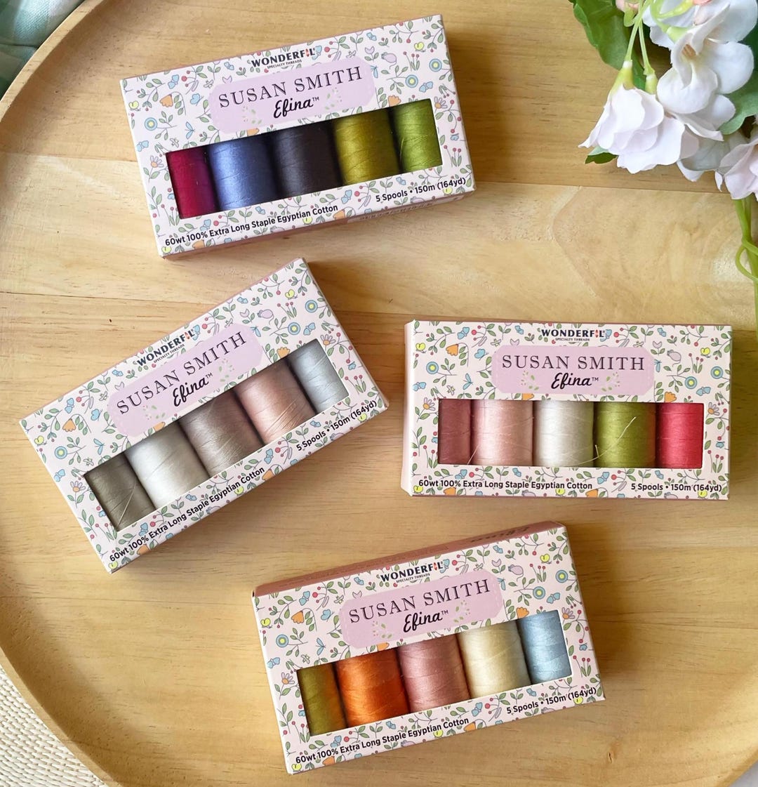 SUSAN SMITH EFINA Thread 5 Pack | 150M 60wt Cotton | Wonderfil ...