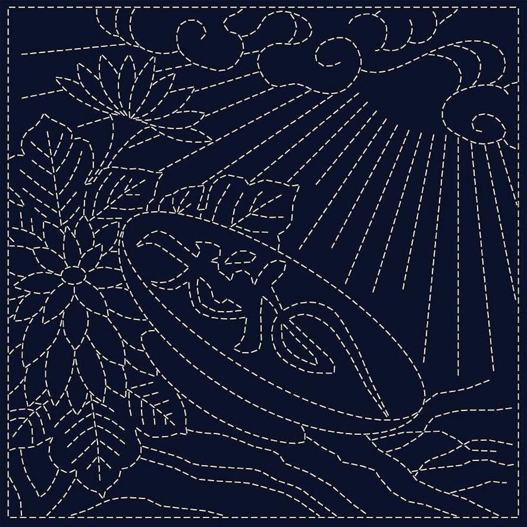 Sashiko Cloth Ara-nami 2 | # KF2021-R06 | QH Textiles | Hitomi Fujita ...