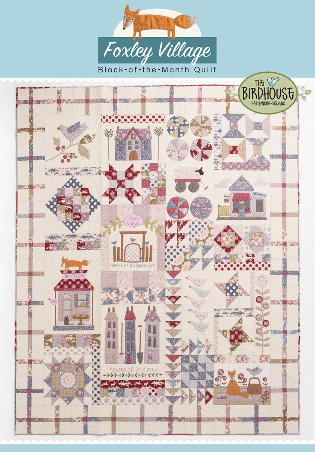 Foxley Village BOM Pattern | Natalie Bird Birdhouse, Patchwork Designs ...