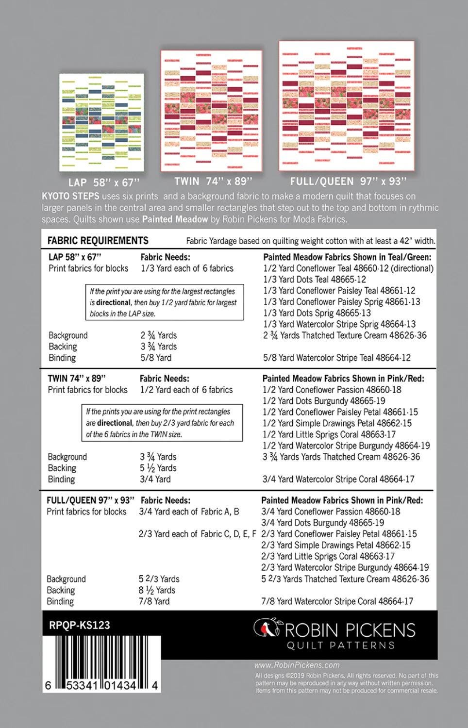 Kyoto Steps Quilt Pattern | Robin Pickens | Multi Sizes | Rusty - Etsy