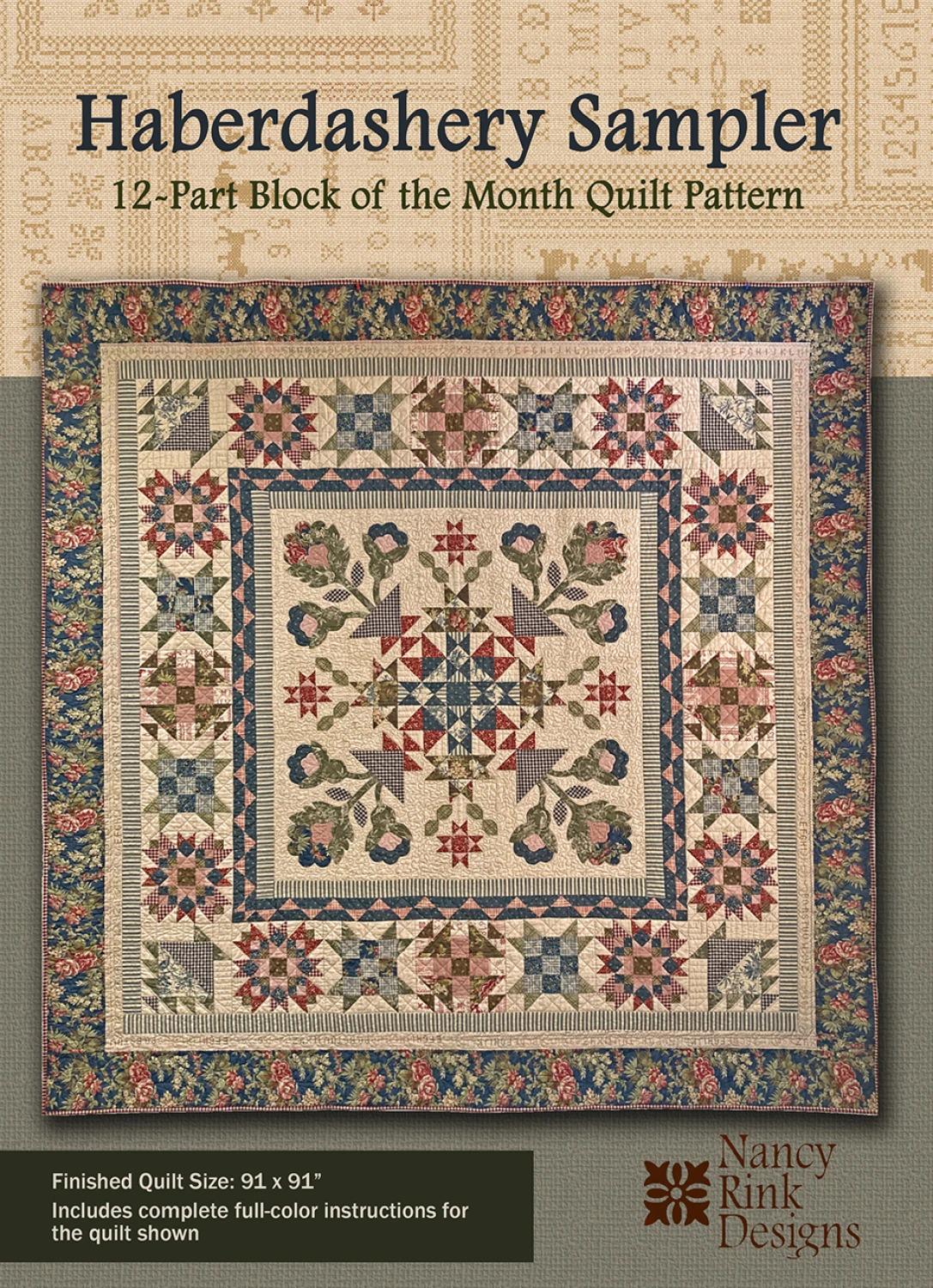 Haberdashery BOM Pattern | Nancy Rink Designs | 12 Month BOM 91x91 ...