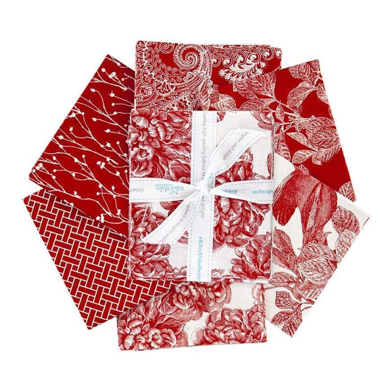 Classic Caskata RED Fat Quarter Bundle | 6 FQ | Red and White ...