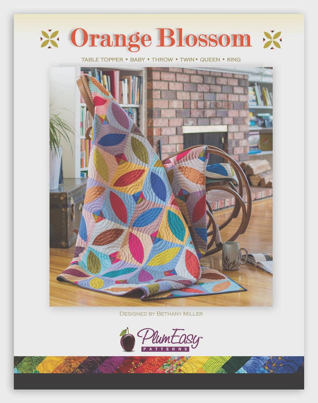 Orange Blossom Quilt Pattern | PEP-125 |plumeasy Patterns Bethany ...