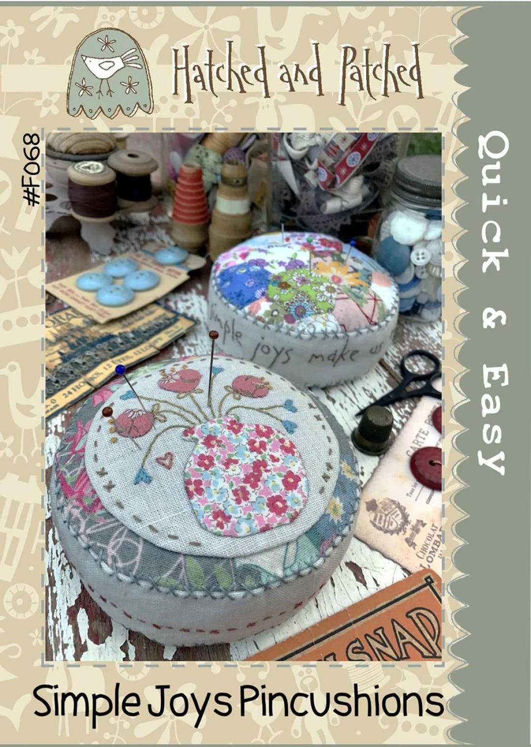 Simple Joys Pincushion 2 Patterns | Anni Downs Hatched and Patched ...