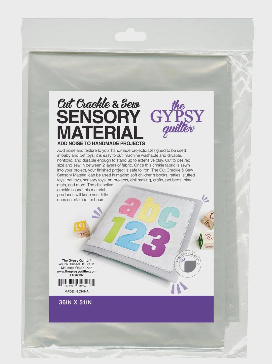 Cut Crackle and Sew Sensory Material Pack | TGQ137 | Gypsy Quilter ...