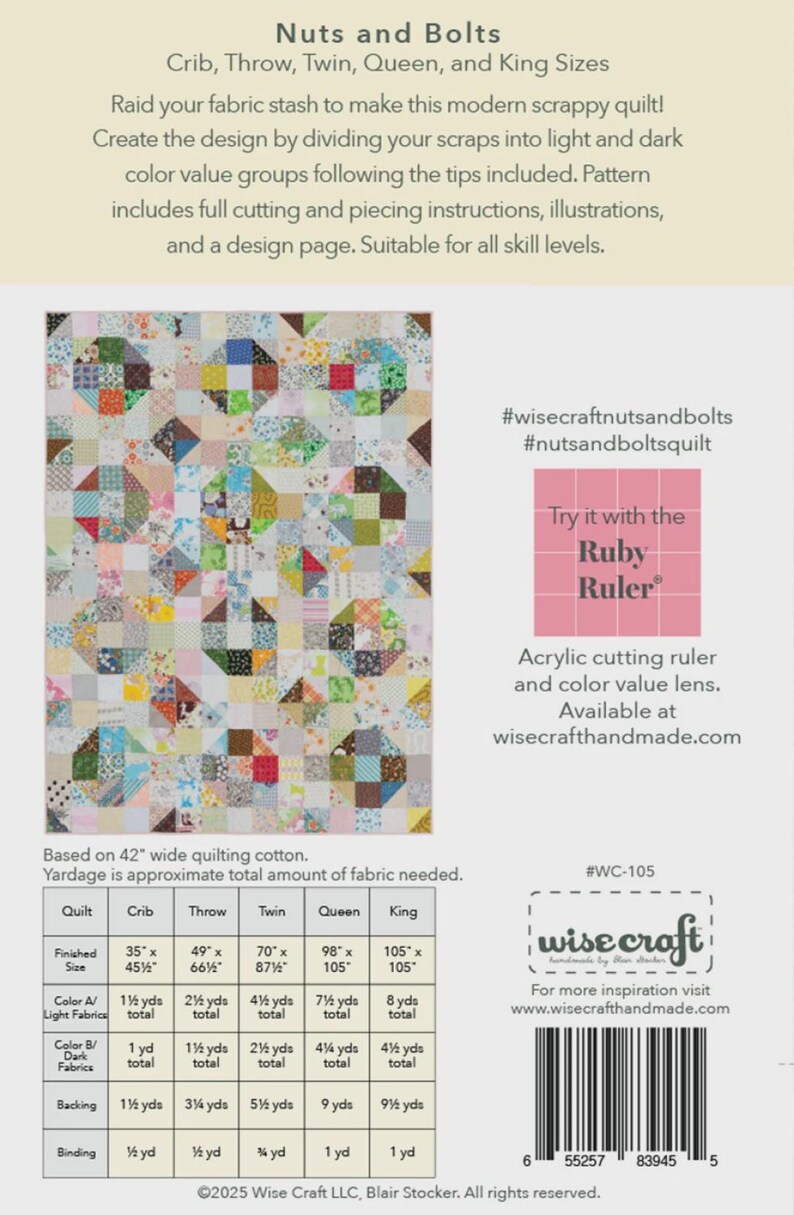 Nuts & Bolts Quilt Pattern | WC-0105 | Wise Craft Blair Stocker | Multi ...