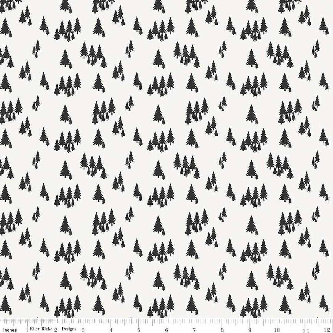 Woodsman Trees Cream | Lori Whitlock Riley Blake Designs | Outdoor ...