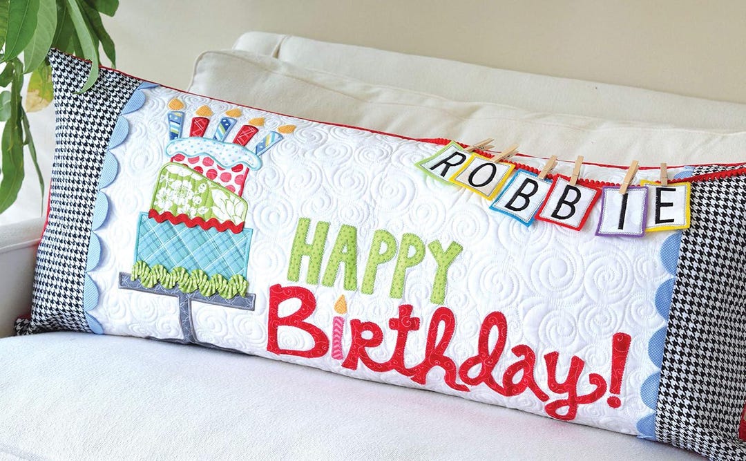Happy Birthday! Bench Pillow Machine Embroidery CD | KD530 Kimberbell ...