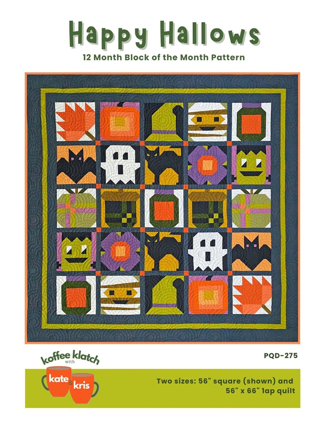Happy Hallows Block of the Month Pattern | BOM Halloween Fall | 12 ...