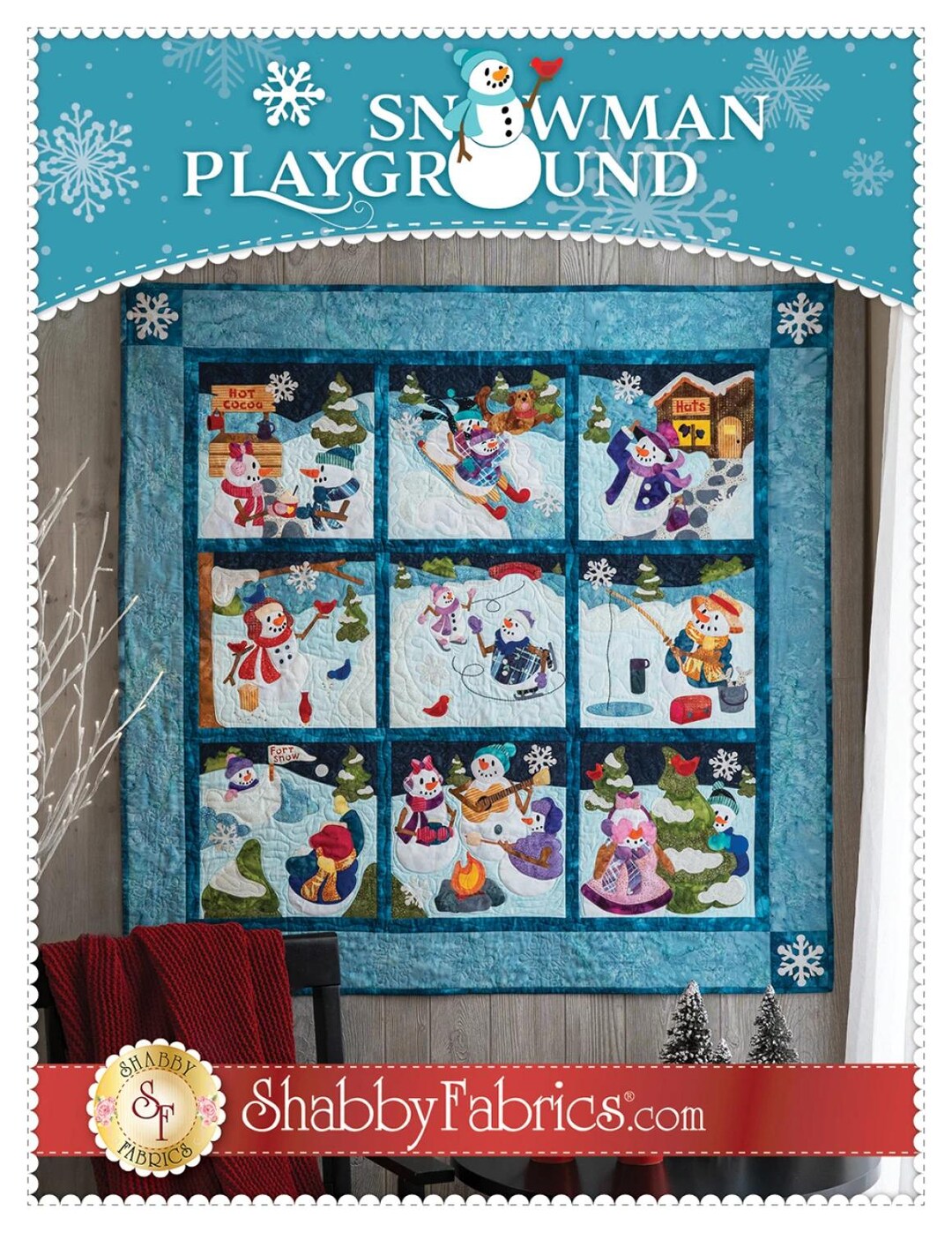 Snowman Playground Pattern | SF50019 | Jennifer Bosworth Shabby Fabrics ...