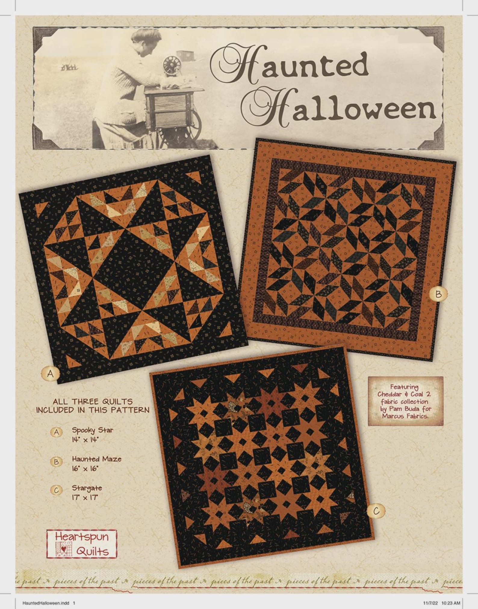 Haunted Halloween Quilt Pattern | HQ271 | Pam Buda Heartspun Quilts ...