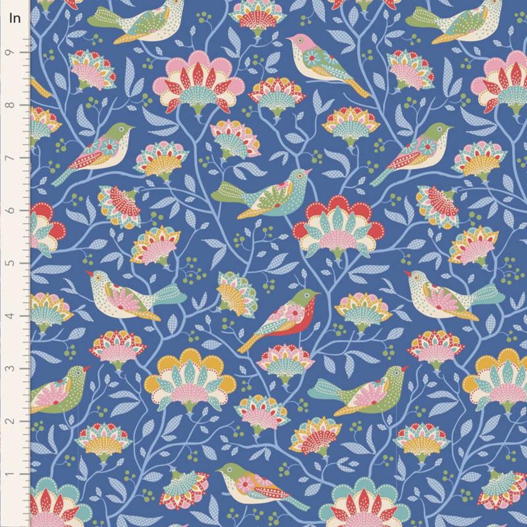 JULIBEE Bird Tree Blue Tilda Fabrics 100554 | FQ Half Yard | Tone ...