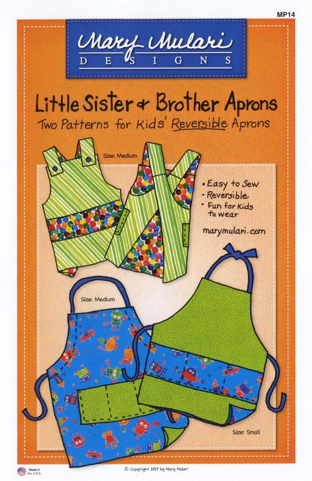 Little Sister and Brother Apron Pattern | BEST SELLING 2 Fat Quarters ...