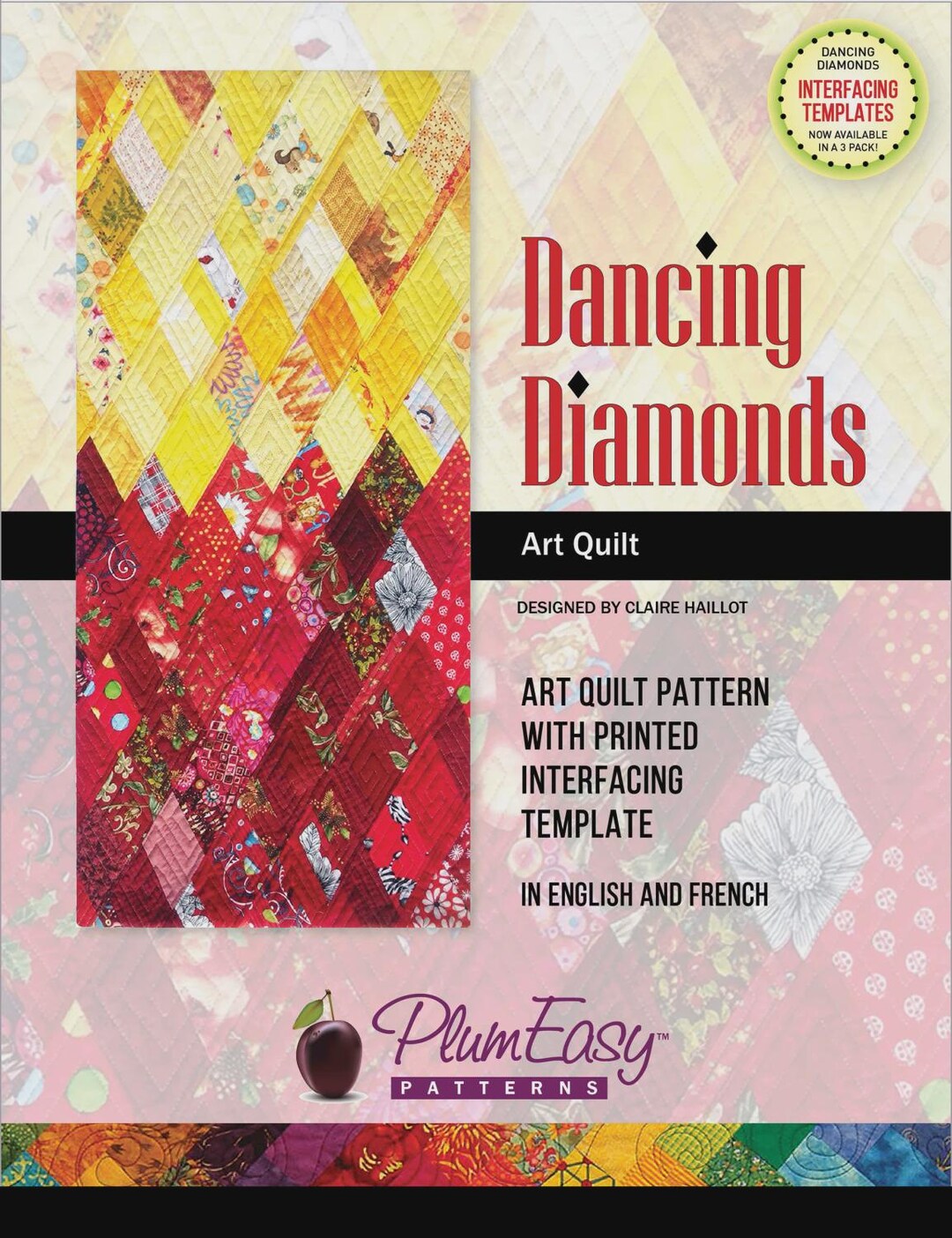 Dancing Diamonds Art Quilt Pattern | PEP-124 | Plumeasy Patterns ...