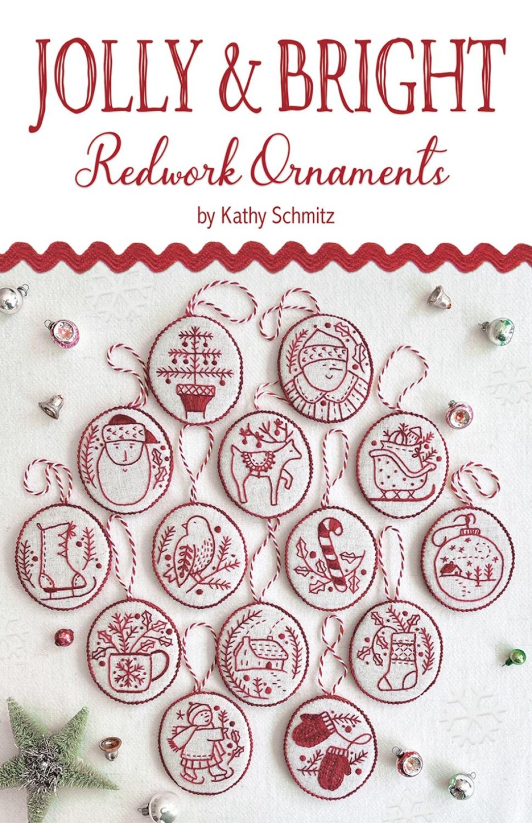 Jolly & Bright Redwork Ornaments Pattern 2414 | Kathy Schmitz Studio ...