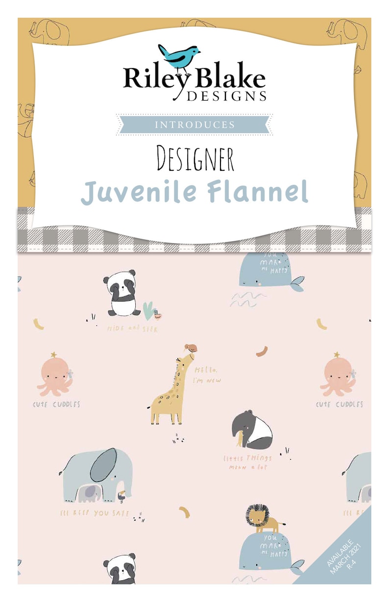 Juvenile Flannel Baby Boy Animals NAVY | BTY BTHY Yard 1/2 Yard | Riley ...