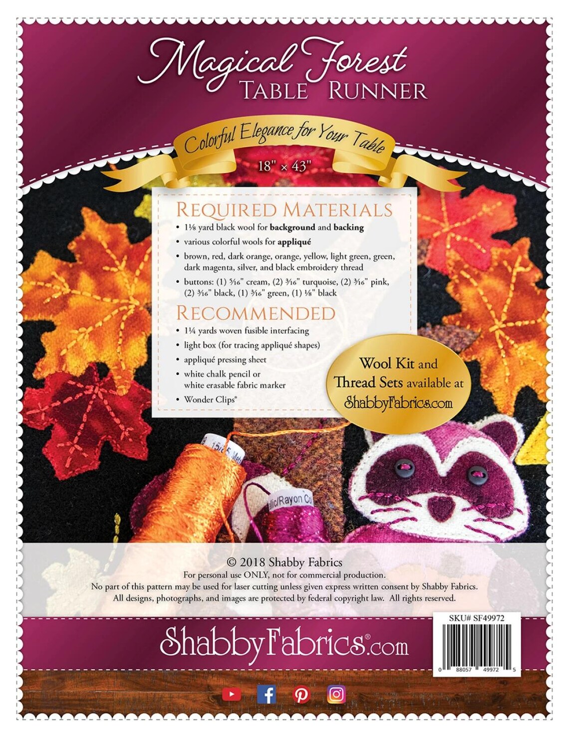 Magical Forest Table Runner Pattern | SF49972 | Jennifer Bosworth ...