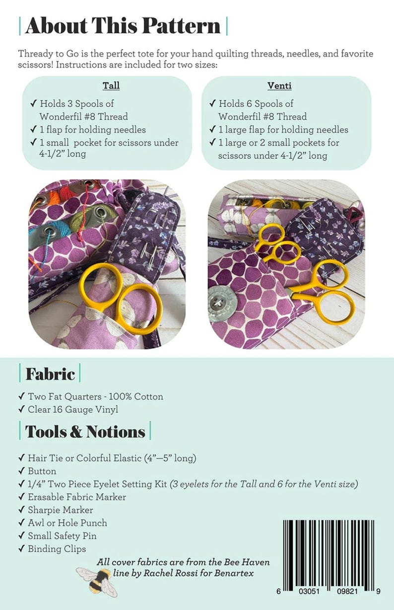Thready to Go Bag Pattern | Rachel Rossi Designs | Embroidery Applique ...