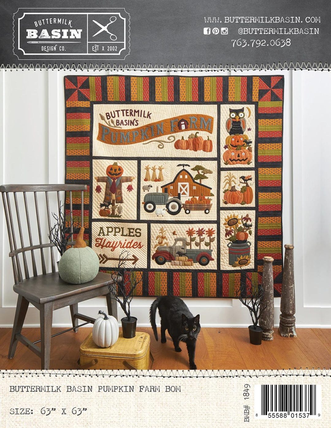 Buttermilk Basin Pumpkin Farm Quilt Pattern | BMB1849 | BOM Block of ...