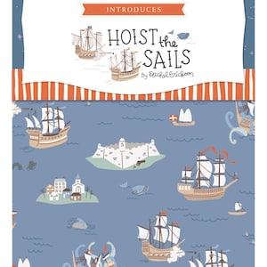 Hoist the Sails Treasure Sky Blue | BTY BTHY Yard 1/2 Yard | Riley ...
