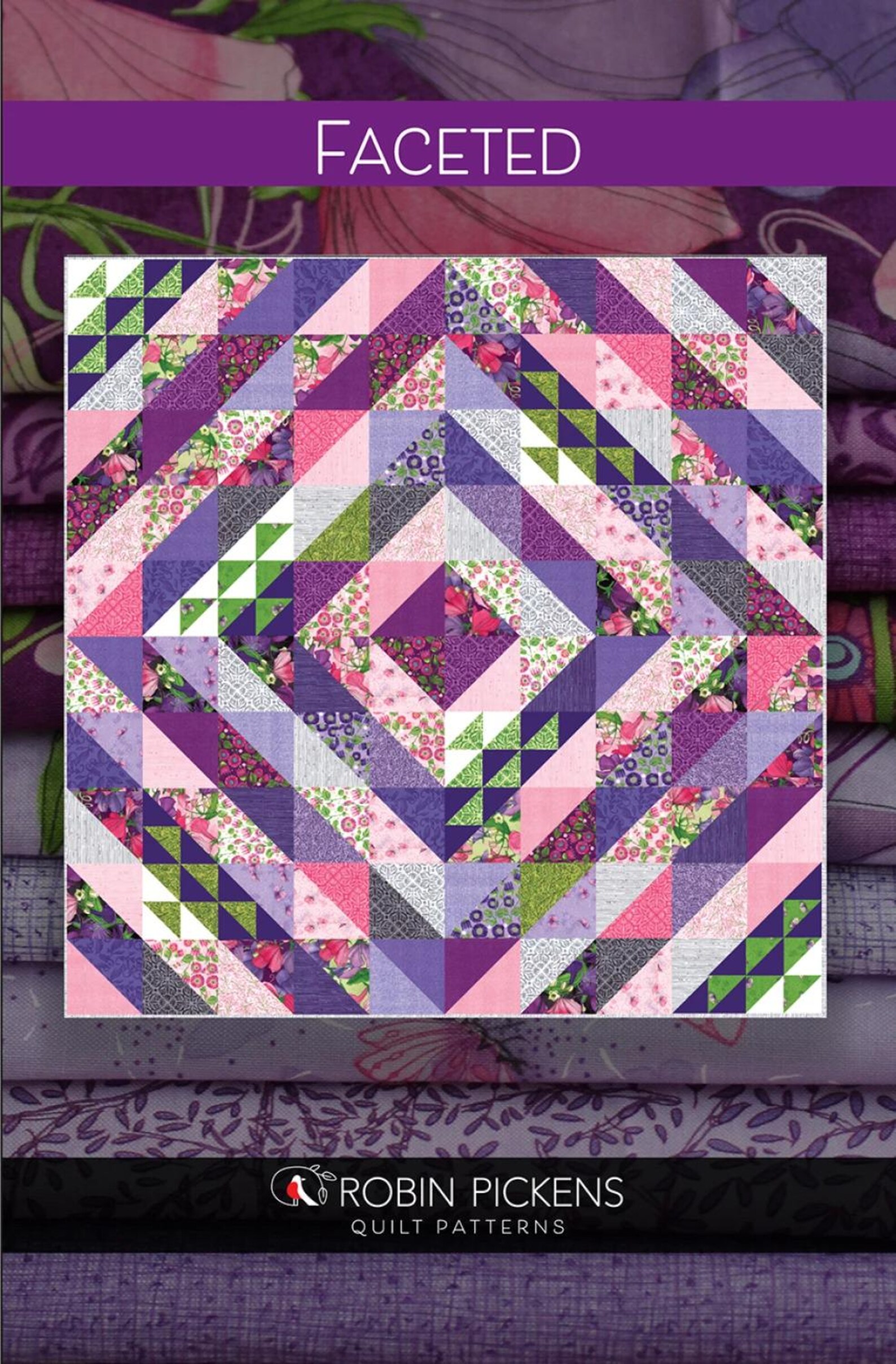 Faceted Quilt Pattern | Fat Quarter Friendly | Robin Pickens | Rusty - Etsy