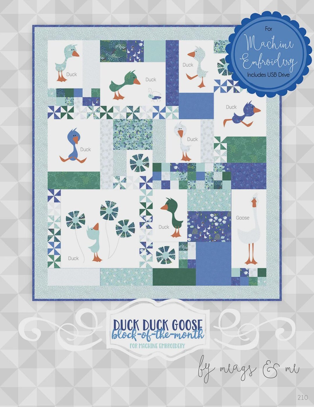 Duck Duck Goose Block of the Month USB for Machine Embroidery | MAMP210 ...