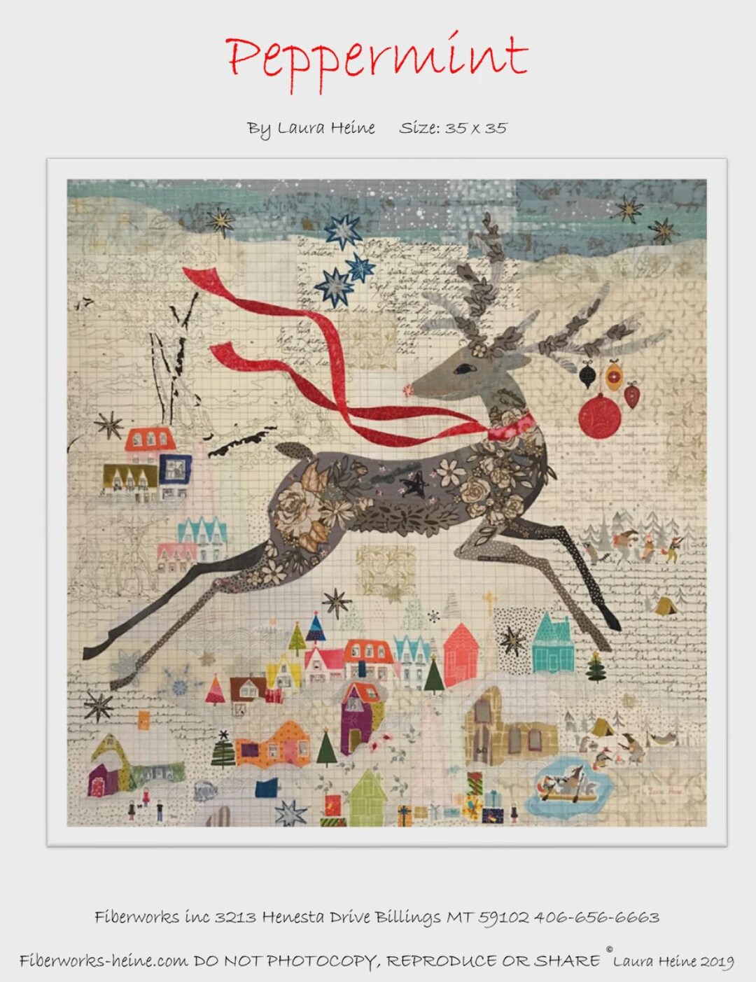 Peppermint Collage Pattern| LHFWPEPPMNT | Laura Heine Fiberworks ...