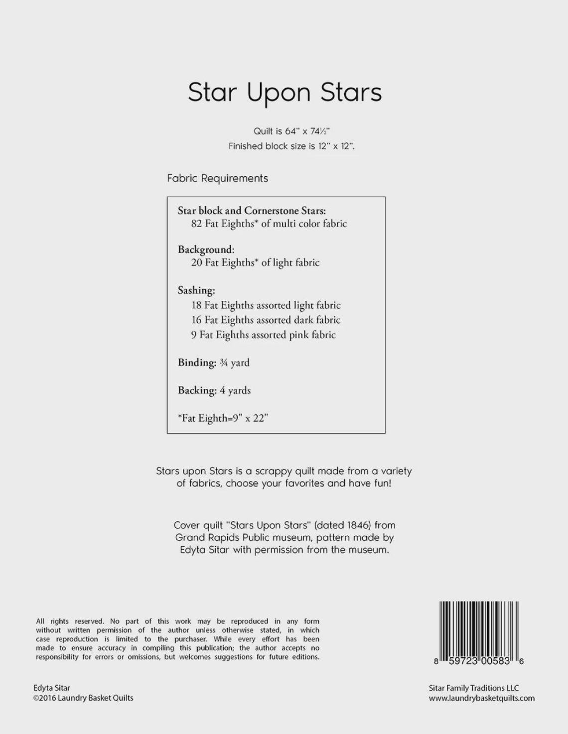 Stars Upon Stars Quilt Pattern | LBQ-0583-P | Edyta Sitar Laundry ...