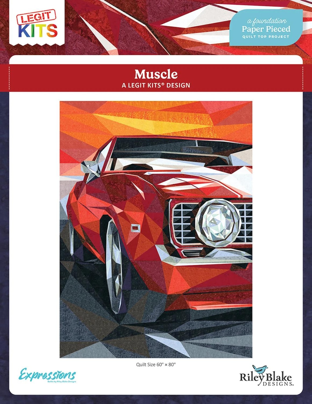 Legit Muscle Car Foundation Paper Pieced Pattern | Muscle Car Classic ...