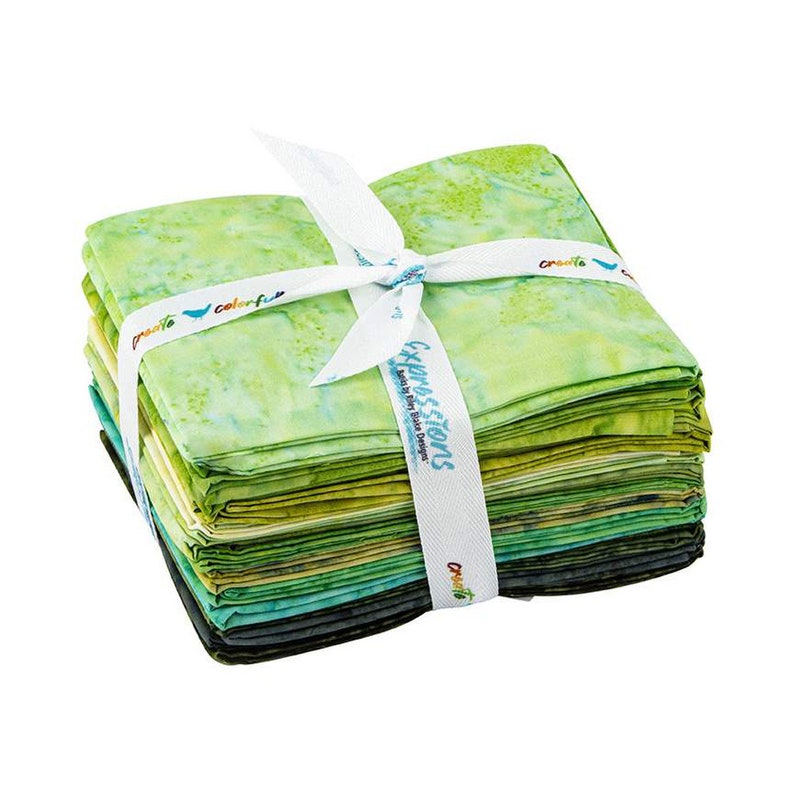 Expressions Batiks Shades of Green Fat Quarters 18 Pieces FQ Riley ...