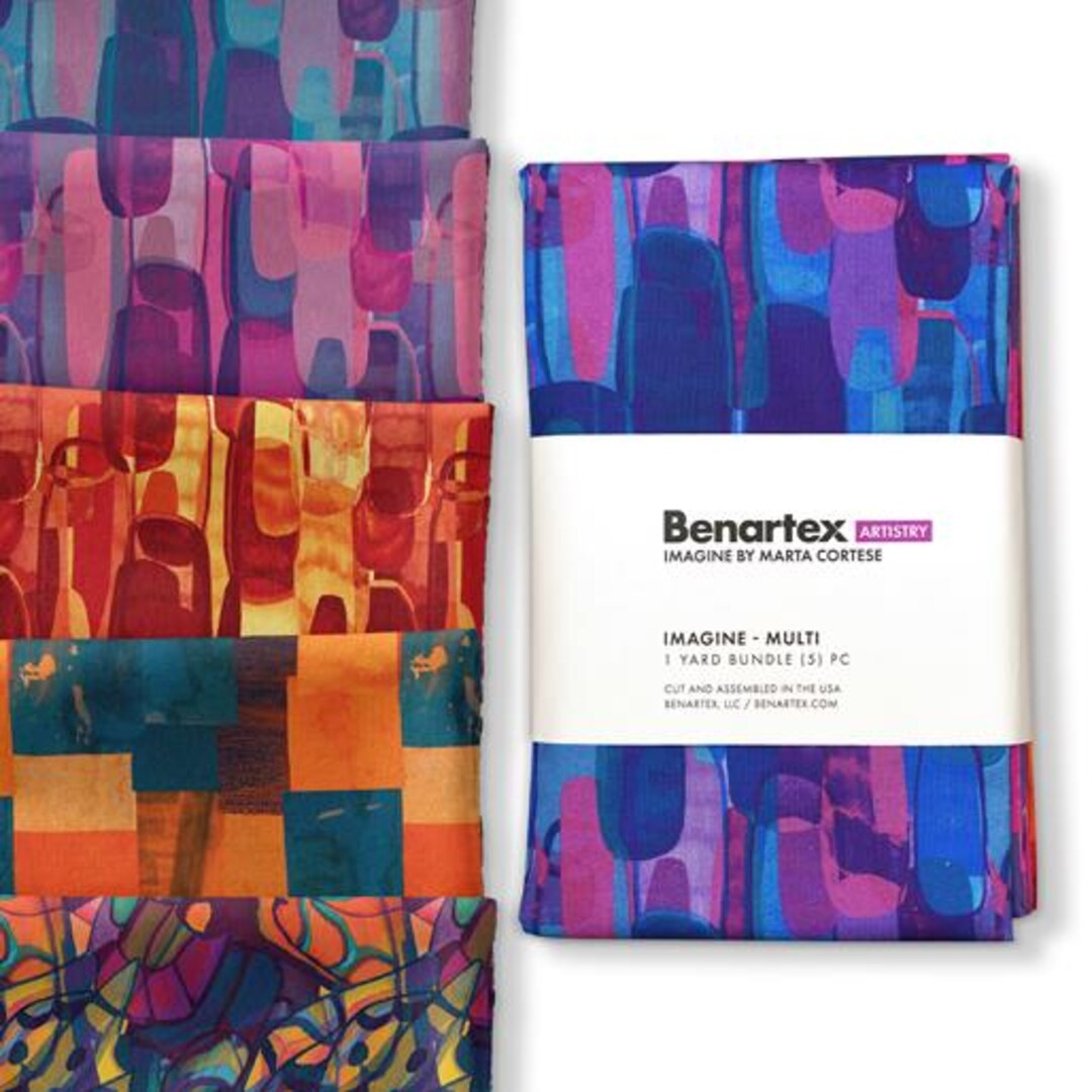 Imagine Multi 5 Pc 1 Yard Fabric Bundle 5 Yards | Colorblock Tote Bag ...