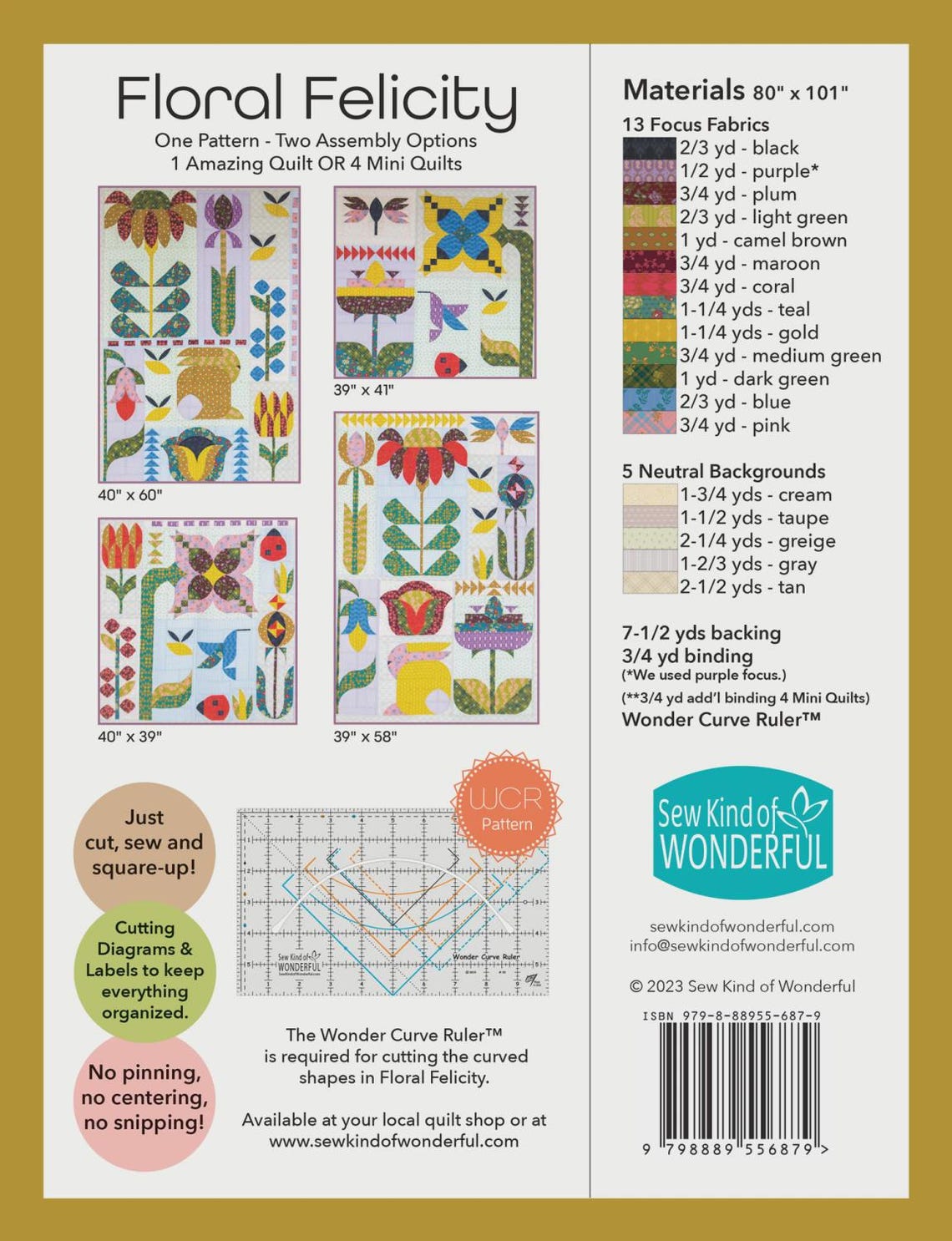 Floral Felicity Quilt Pattern | SKWB6 | Sew Kind of Wonderful ...