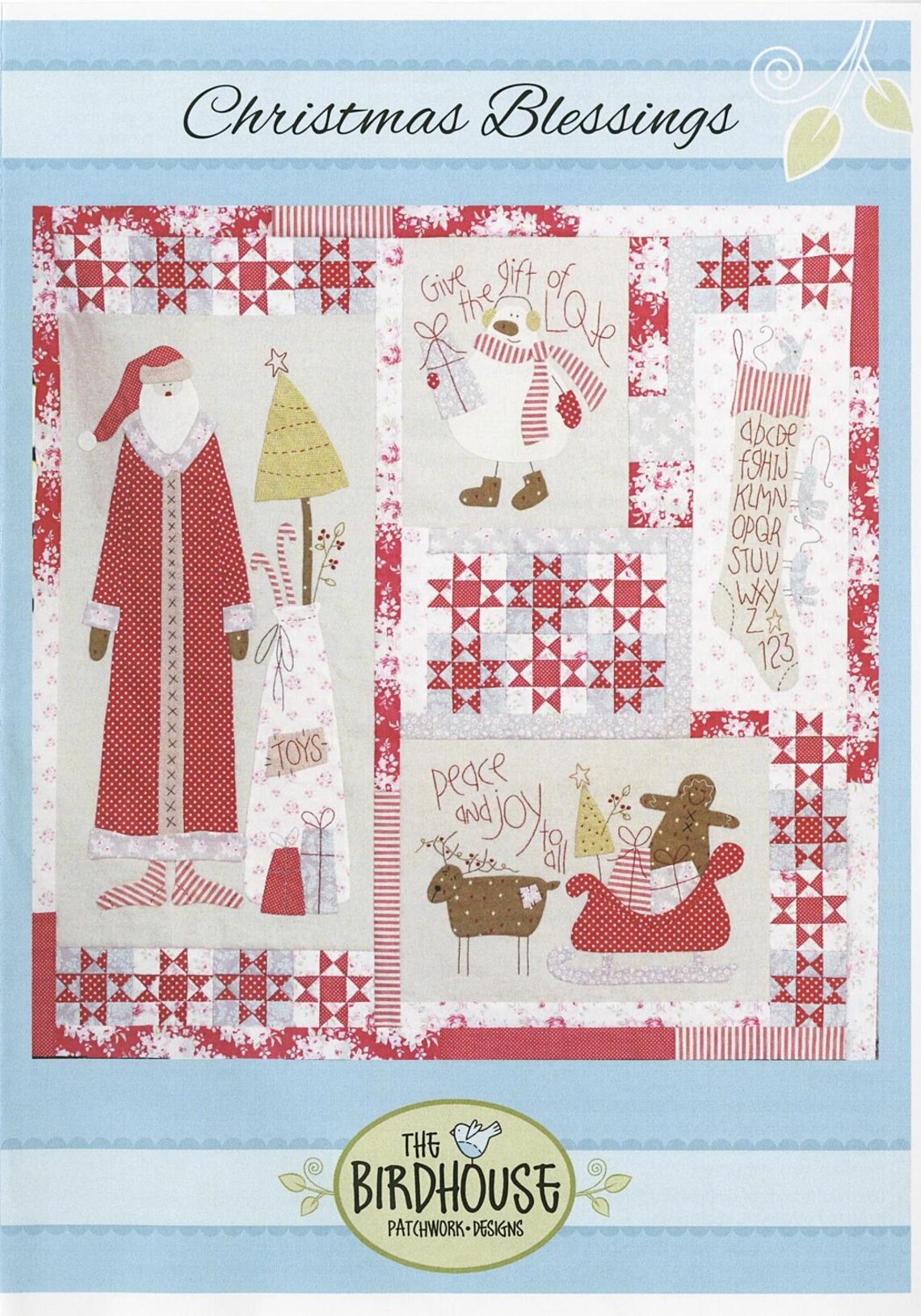 Christmas Blessings Quilt Pattern | Natalie Bird Birdhouse, Patchwork ...