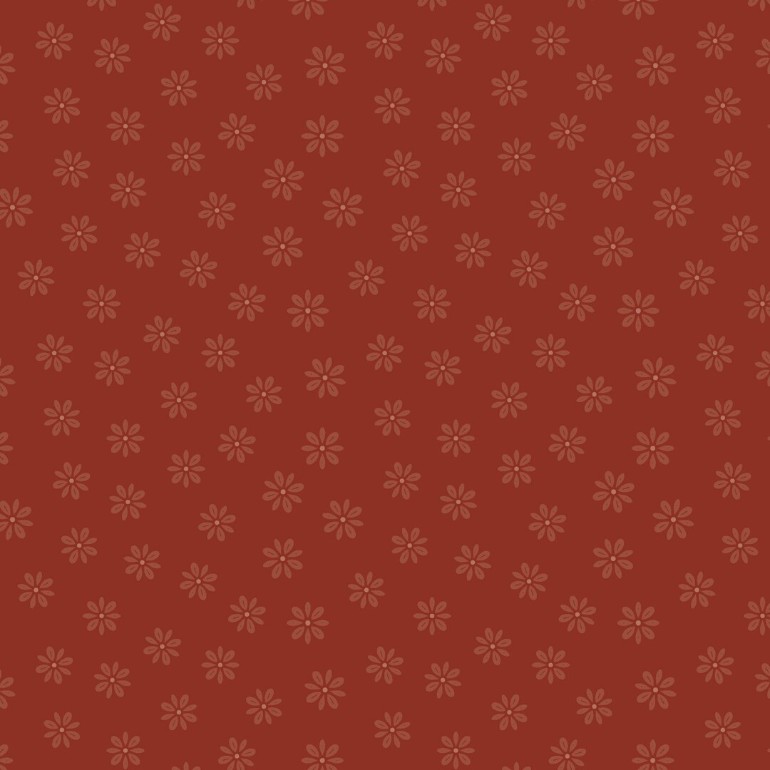 WOOLLY WHIMS Daisy Red | Half Yard | R791230D | Jennie Jo Lamb Alexie ...