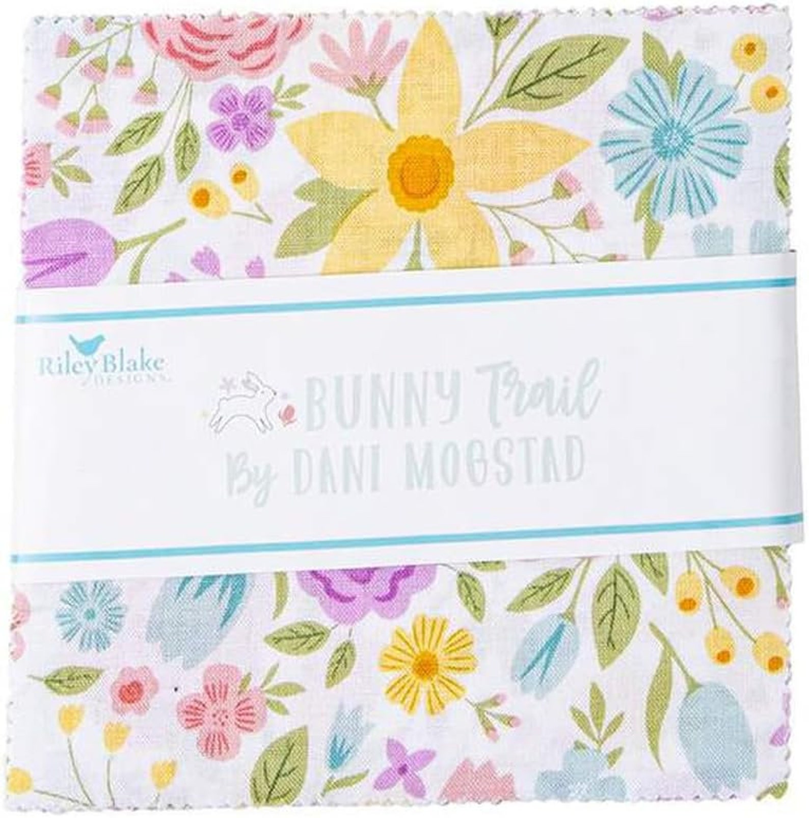 BUNNY TRAIL Stacker 5 42 Squares Charm Pack Dani Mogstad Riley Blake Designs Easter Bunny Rabbit ...