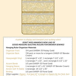 Hanging Ruler Organizer Pattern | Amanda Murphy Design Contempo ...
