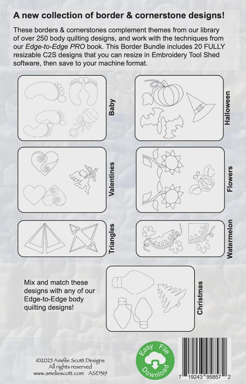 Edge-to-edge PRO Border Bundle 1 | ASD319 | Machine Embroidery ...