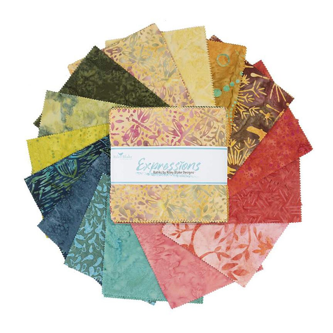 Expressions Batiks EXPRESSIONS 5" Stacker | 42 Fabric Squares Charm ...