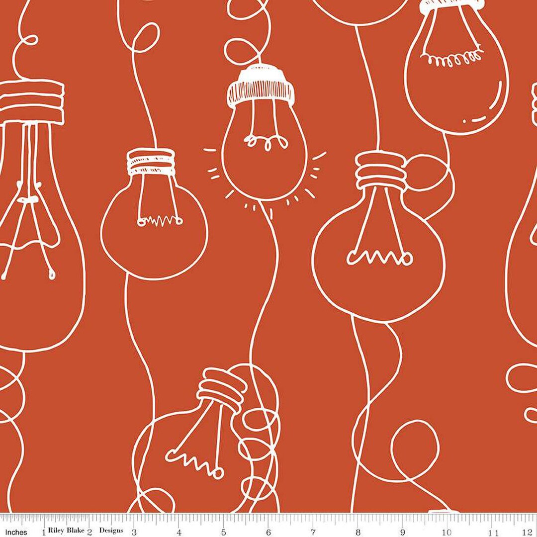 Coffee Chalk Bulbs RED BTY BTHY | Yard 1/2 Yard | J Wecker Frisch ...
