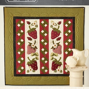Strawberry Patch Quilt Pattern | Stacy West Buttermilk Basin | Quilt Wall Hanging Embroidery ...