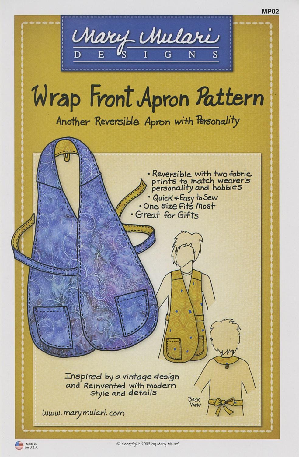 Wrap Front Apron | MUP02 | Mary's Productions | Rusty - Etsy