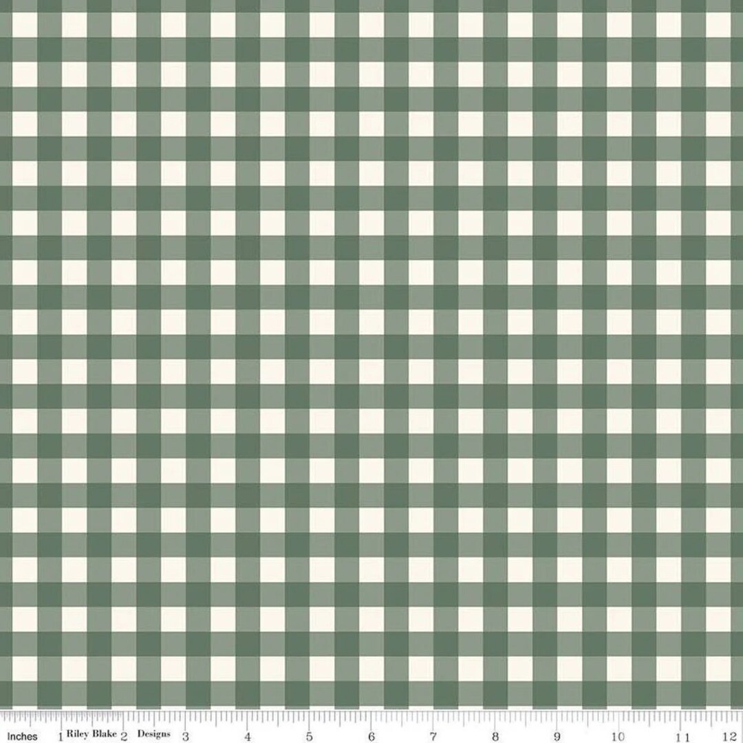 Gingham Fields Gingham Forest (green) | BTY BTHY | Riley Blake Designs ...